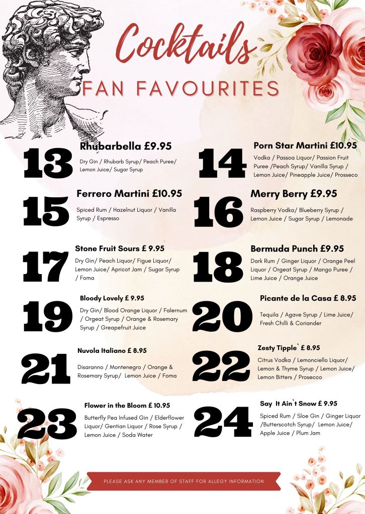 Menu – The Monarch Portsmouth
